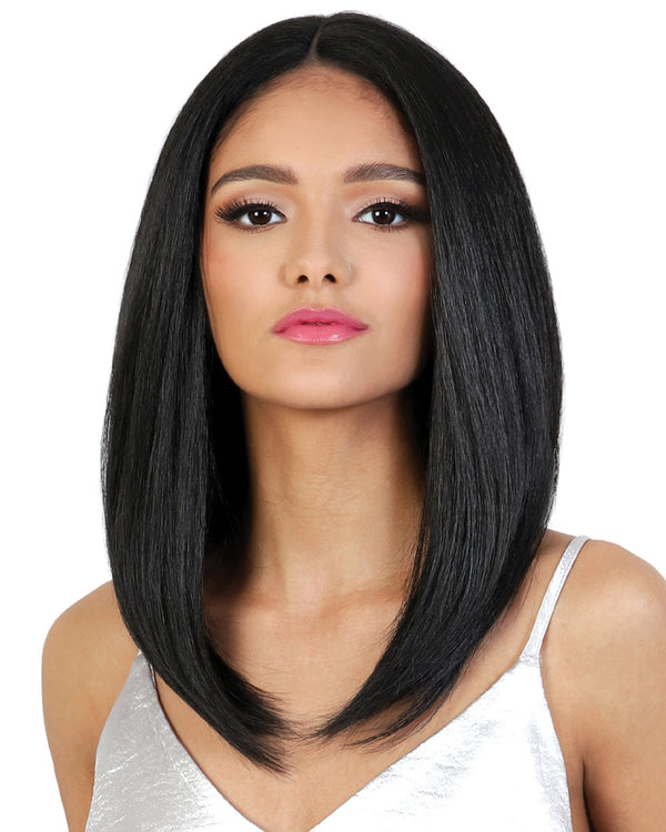 Hbl Fancy Lace Front And Lace Part Human Hair Blend Wig By Motown Tress